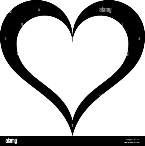 Heart Symbol Icon Black Simple Outlined Isolated Vector