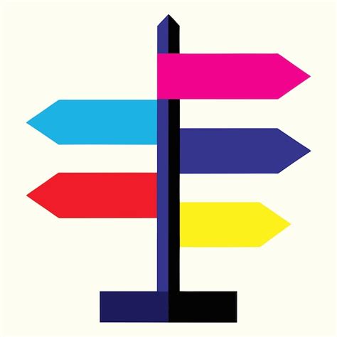 양면 도로 표지판 화살표 방향 표지 터 일러스트레이션 프리미엄 벡터