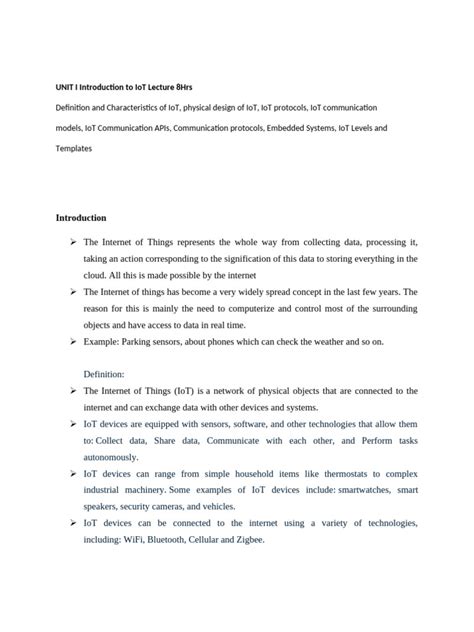 Iot Material Unit 1 Pdf Transmission Control Protocol Internet Of Things