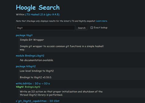 hackage search is not so good