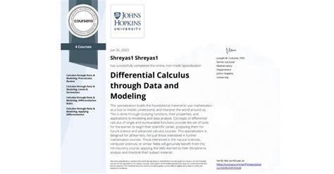 Shreyas Ernest Isaac On Linkedin Completion Certificate For Differential Calculus Through Data