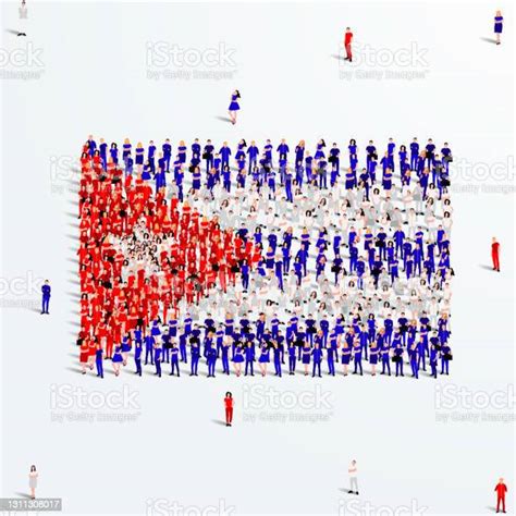 쿠바 플래그 쿠바 국기의 모양을 만들기 위해 많은 사람들이 형성합니다 벡터 일러스트레이션 개념에 대한 스톡 벡터 아트 및 기타 이미지 Istock