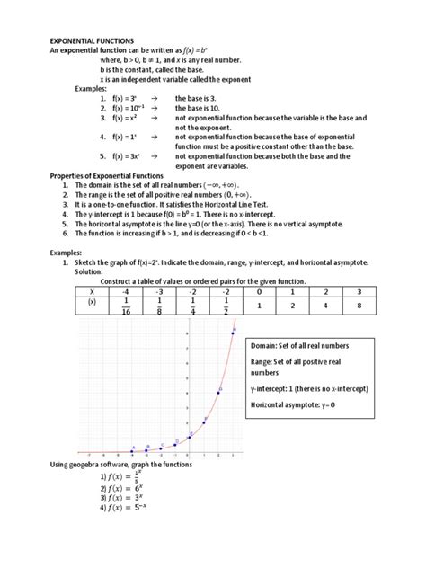 Exponential Function Pdf Exponential Function Asymptote