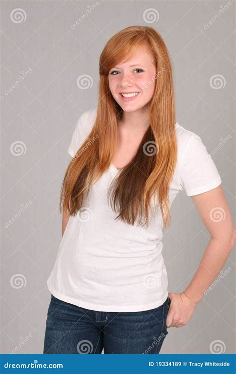 Redhead Girl Smiling Stock Image Image Of Smiling Beautiful