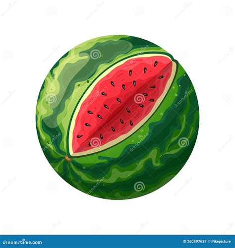 Watermelon Cut Cartoon Vector Illustration Stock Illustration
