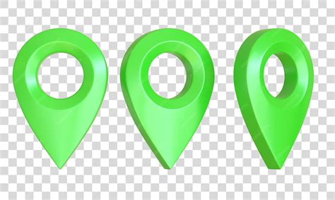 Premium Psd Realistic Map Pointer Isolated On White Background Green Map Marker Icon 3d Render