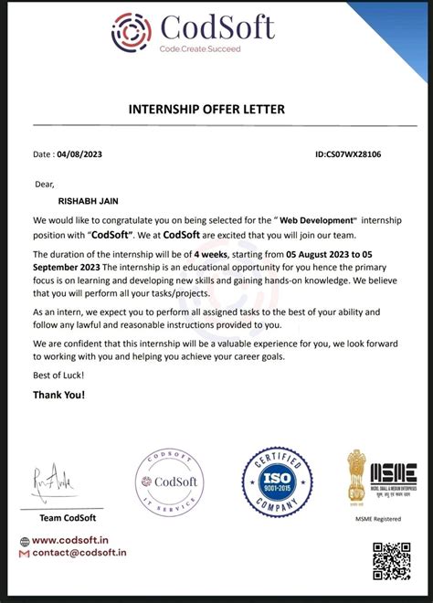 Rishabh Jain On Linkedin Internship Webdevelopment