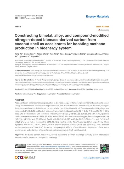 Pdf Constructing Bimetal Alloy And Compound Modified Nitrogen Doped Biomass Derived Carbon