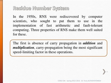 ppt advanced computer arithmetic residue number system week 4 powerpoint presentation id 2015274