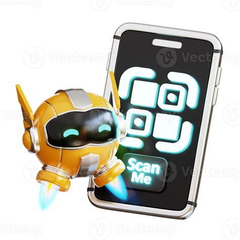 3d Robot Scan Barcode 41944537 Png