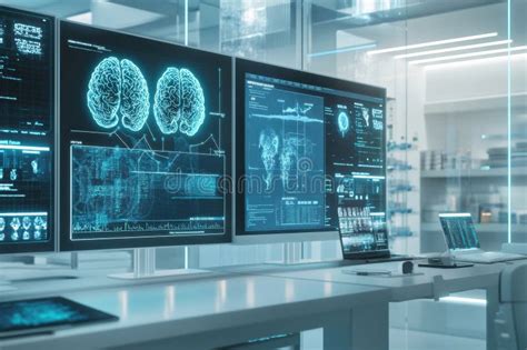 Advanced Neuro Testing Equipment In A Modern Lab With Diverse Participants Exploring Brainwave