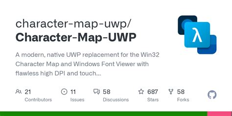 Github Character Map Uwpcharacter Map Uwp A Modern Native Uwp Replacement For The Win32