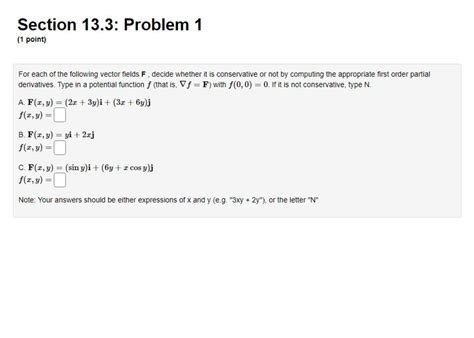 solved for each of the following vector fields f decide