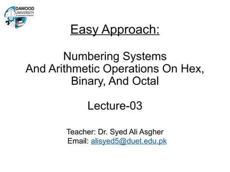 Dld Lecture 03number Conversion And Arithmeticpptx
