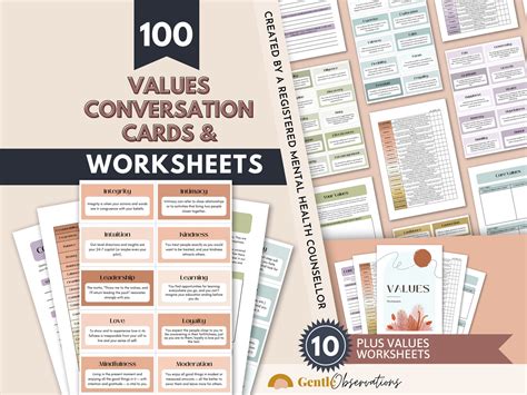 Core Values List Values Exploration And Conversation Cards Etsy
