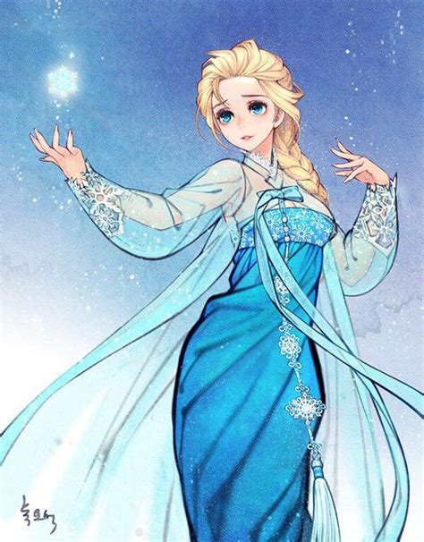 한복x디즈니 엘사 흑요석 Disney Elsa Disney Girls Disney And Dreamworks Frozen Disney Disney Fan