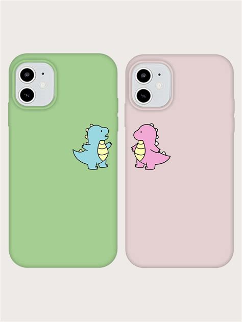 2pcs Couple Cartoon Dinosaur Phone Case Cute Phone Cases Matching