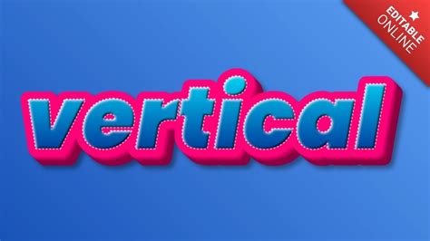 Vertical Pink Blue 3d Text Effect Generator