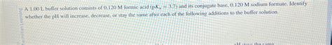 Solved A 100 ﻿l Buffer Solution Consists Of 0120 ﻿m Formic