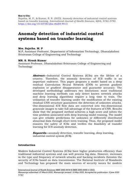Pdf Anomaly Detection Of Industrial Control Systems Based On Transfer Learning