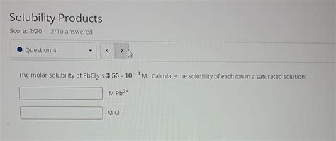 The Molar Solubility Of Pbcl2 Is 3 55⋅10−3m