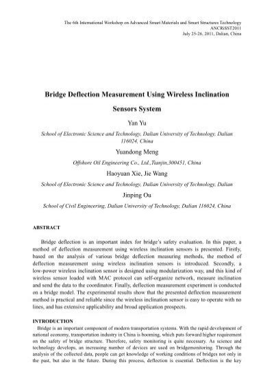 Bridge Deflection Measurement Using Wireless Smc Hit