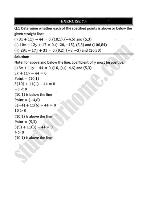 Exercise 7 4 Plane Analytic Geometry Straight Line Mathematics 12th