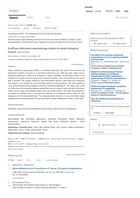 PDF A Diffuse Reflectance Spectroscopy System To Study Biological Tissues