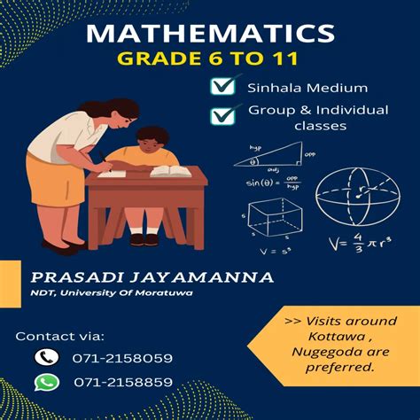 Mathematics Grade 6 11 In Colombo Grade 6 To 11