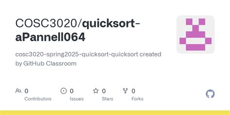 Github Cosc3020quicksort Apannell064 Cosc3020 Spring2025 Quicksort