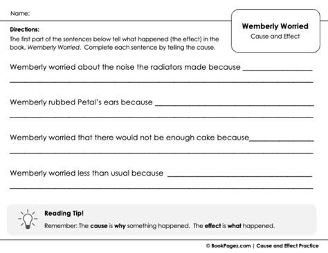 Cause And Effect Sentence Stems Bookpagez