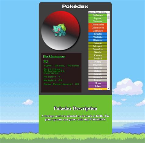Github Bwsrcurtispokedex React Pokédex Using Data From The Pokéapi