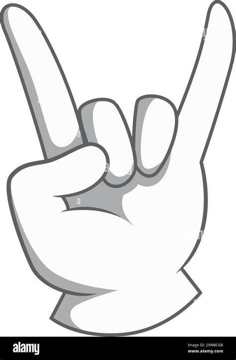 Rock Hand Gesture Comic White Glove Hand Icon Stock Vector Image And Art