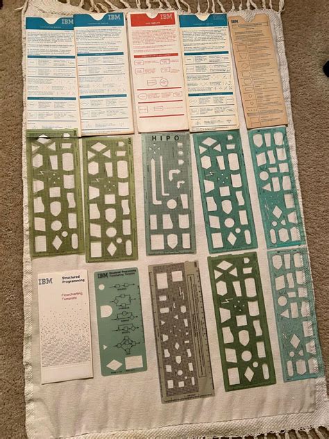 Ibm Flowchart Templates Lot Of 9 Most With Sleeves 3916216217