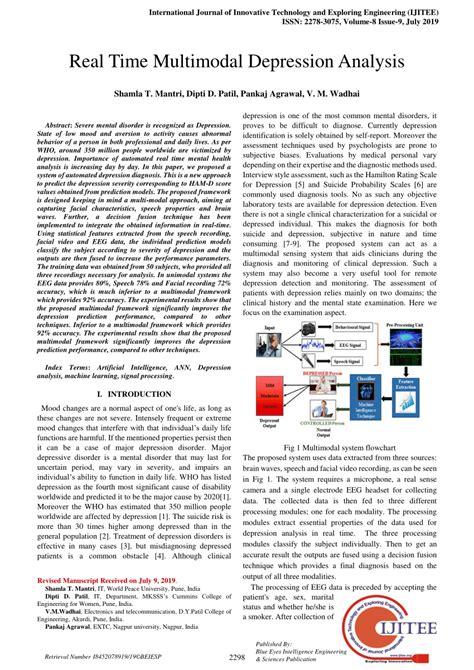 Pdf Real Time Multimodal Depression Analysis Ijitee