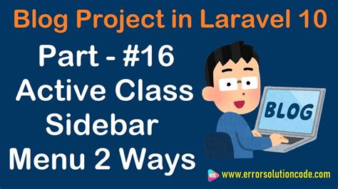 16 active class sidebar menu 2 ways in laravel 10 blog project in