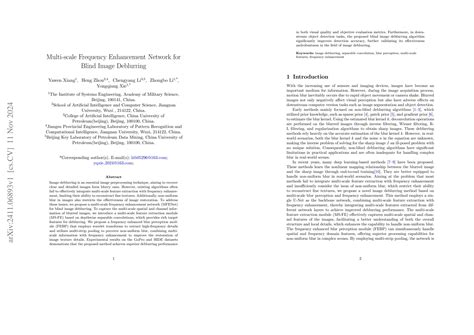 Multi Scale Frequency Enhancement Network For Blind Image Deblurring