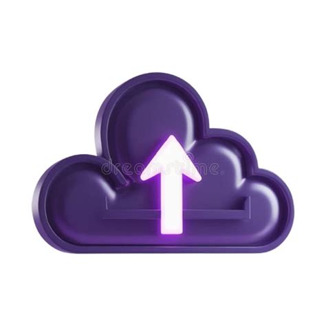 Modern 3d Cloud Upload Symbol For Data Storage And Backup Stock