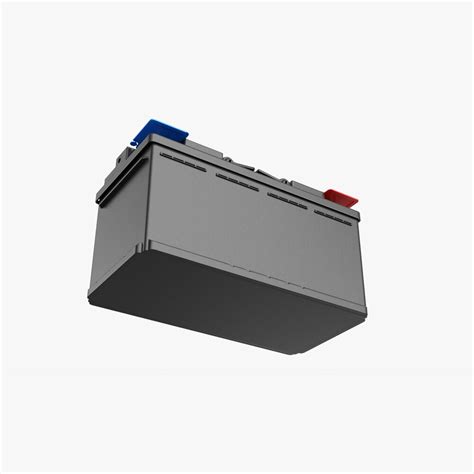 빨간색과 파란색 단자가 있는 자동차 배터리 3d 모델 다운로드 차량 장비 On