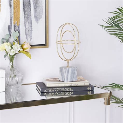 Cosmoliving By Cosmopolitan Marble Loop Geometric Decorative Sculpture With Marble Base Wayfair