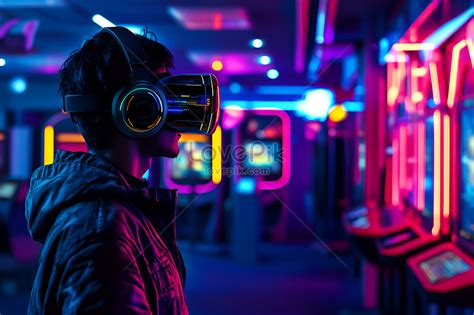 Vr 헬멧을 착용 한 남자