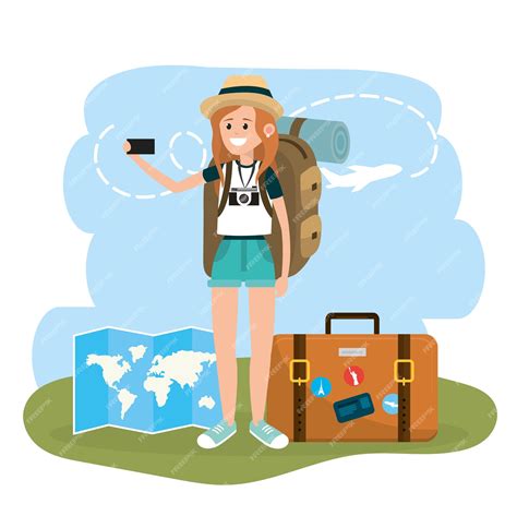 Female Tourist Clipart
