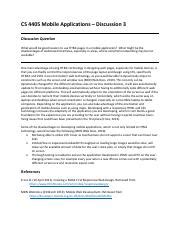 CS Discussion Pdf CS Mobile Applications Discussion Discussion Question What