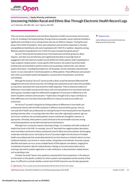 Pdf Uncovering Hidden Racial And Ethnic Bias Through Electronic