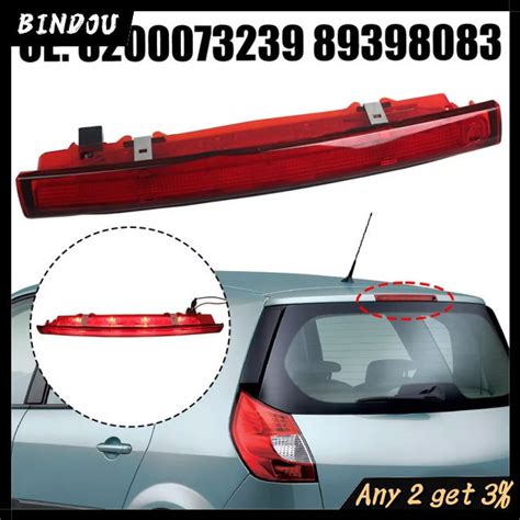 [bin] ไฟเบรคที่สาม 3 เข้ากันได้กับ Renault Megane Mk2 2002 2009 High Mount Center หลังคา