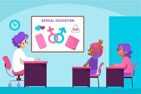 Ilustración De Educación Sexual Dibujada A Mano Vector Premium