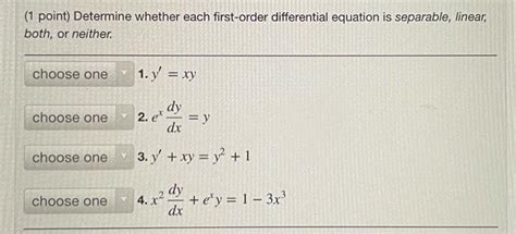 Solved 1 Point Determine Whether Each First Order