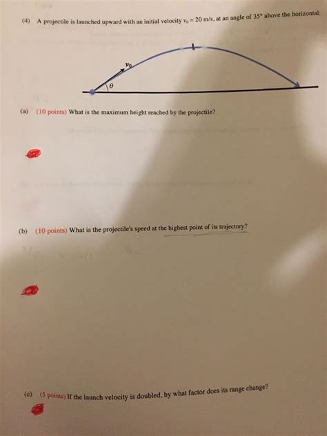 solved 4 projectile is launched upward with an initial