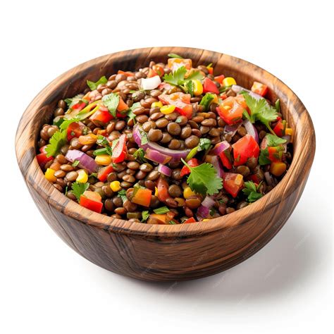 Delicious Eritrean Lentil Salad Isolated On White Background Premium