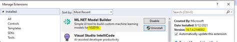 Cannot Add Machine Learning In Vs2019 If Installed Vs2022 · Issue